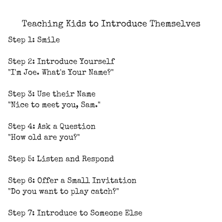 7 Simple Steps to Teach Kids to Introduce Themselves | Sunshine Parenting